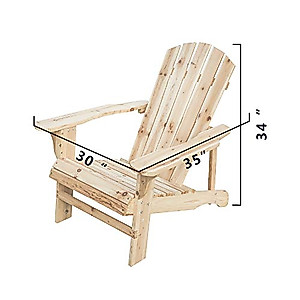 PatioFestival Wood Adirondack Lounger Chair,Outdoor Fir Unpainted Wooden Chairs,Accent Furniture for Yard,Patio,Garden,Lawn w/Natural Finish (Adirondack Chair)