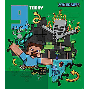 Danilo Promotions LTD Minecraft 9th Birthday Card, Childrens Birthday Card For 9th Birthday Celebration, Minecraft Card For Kids, Officially Licensed Birthday Card
