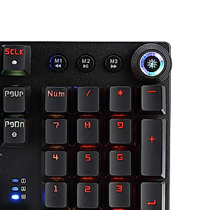 Adesso RGB Programmable Mechanical Gaming Keyboard with Detachable Magnetic Palmrest, 108 Keys, Black