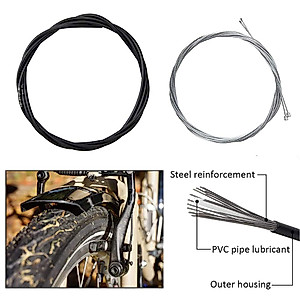 Eyech Universal Bike Shift Cable Housing Kit Set Bicycle Shifter Cable Set Derailleur Cable Replacement Kit for Mountain Bike and Road Bike