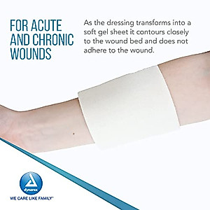 Dynarex DynaGinate Calcium Alginate Wound Dressing - Sterile, Non-Stick Topical Wound Pads - Absorbent Gel Patches For Moderate To High Exuding Cuts - 4"x 8", Box of 5