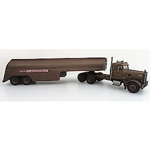 1955 Peterbilt 281 "Needlenose Tractor with Tanker Trailer Brown (Weathered) Duel (1971) Movie 1/43 Diecast Model by Big Rig Replicas 43-0430