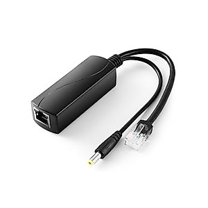 REVOTECH Gigabit PoE Splitter 12V 1A Output, IEEE 802.3af Standard Compliant 10, 100, 1000Mbps Power Over Ethernet Splitter Adapter for Security Camera CCTV Surveillance 5.5x2.1mm DC Plug (PS5712G)