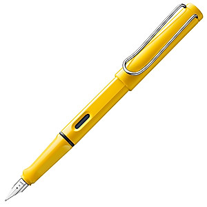 LAMY safari yellow - Fountain Pen with ergonomic grip & polished steel nib in size EF - ideal for any Writing & Calligraphy - including LAMY T 10 blue cartridge - Right-Handed