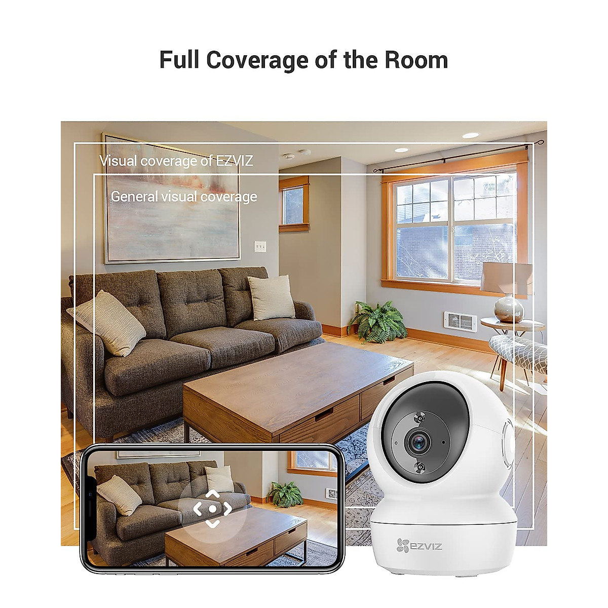 EZVIZ Security Camera Pan/Tilt 1080P Indoor Dome, Smart IR Night Vision, Motion Detection, Auto Tracking, Baby/Pet Monitor, 2-Way Audio, Works with Alexa and Google(C6N)