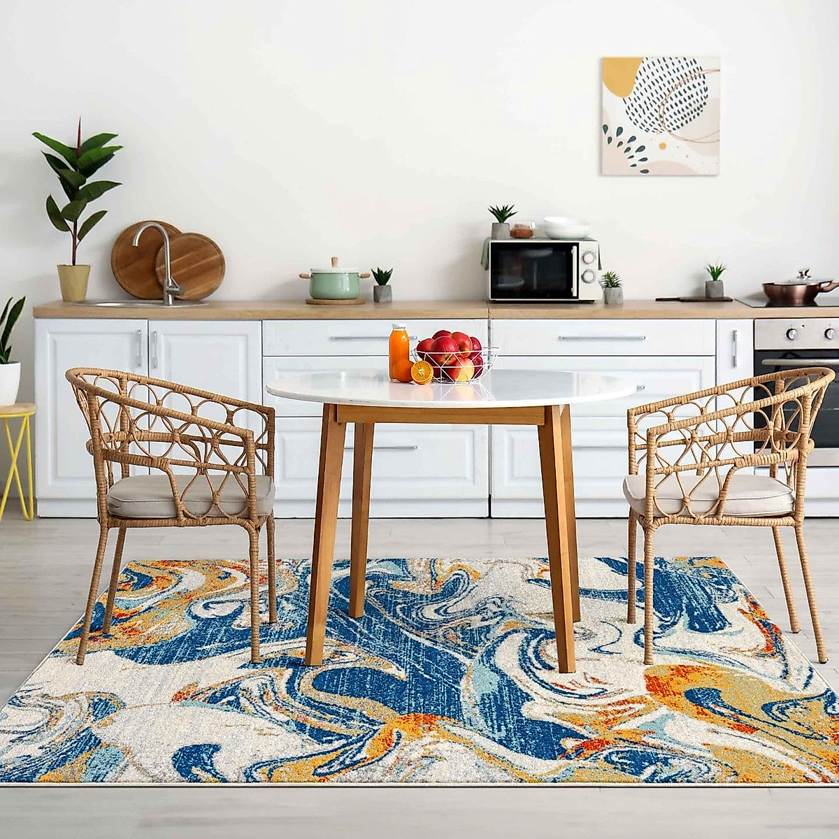 LUXE WEAVERS Abstract Artistic Indoor Area Rug, Blue, 8x10