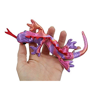 Curious Minds Busy Bags 5 Reptile Set - Sand Filled Animal Toy - Snake, Turtle, Lizard, Alligator, Frog- Heavy Weighted Sandbag Animal Plush Bean Bag Toss - Shimmering Glitter