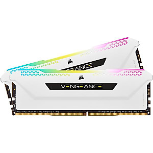 Corsair Vengeance RGB Pro SL 16GB (2x8GB) DDR4 3200 (PC4-25600) C16 1.35V Desktop Memory - White (CMH16GX4M2E3200C16W)
