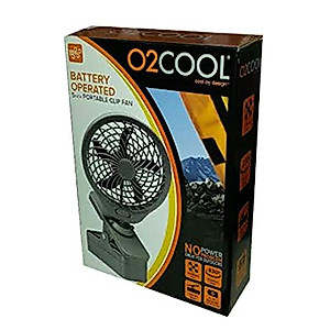 O2COOL 5" Battery Operated Clip Fan Grey