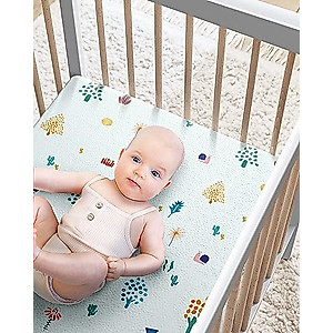 Mini Crib Mattress, 38 x 24 Mini Mattress for Crib with Washable Soft Jacquard Cover Fits for Mini and Portable Cribs, Dual Sided with Firm Support and Comfort Memory Foam, Woodland Animal Pattern
