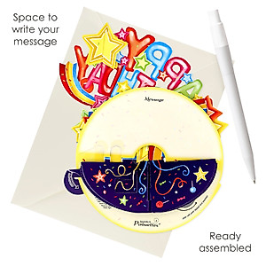 SANTORO Pirouette - 3D Pop Up Birthday Card - Shooting Stars - For Him, For Her, For Adults, For Kids - Birthday Gift - Interactive Card - Collectible Card - Creative Invitations, Unique Centerpieces, Memorable Decorations