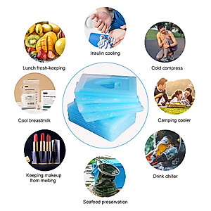 OICEPACK 8 x Ice packs for Lunch Box, Freezer Ice packs Slim Long Lasting Cool packs for Lunch Bags and Cooler, Poker Design