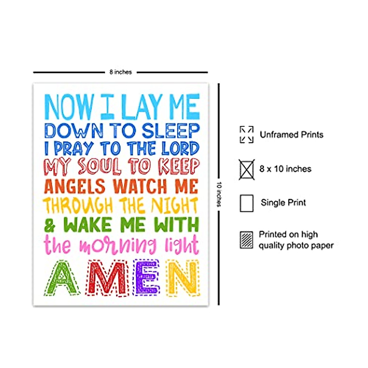 Religious Wall Art & Decor - Cute Christian Gifts for Kids Bedroom, Nursery, Little Girls, Boys, Toddlers Room - Spiritual Prayer Wall Decor - Faith God Wall Decor - Bible Verses Quotes Sayings