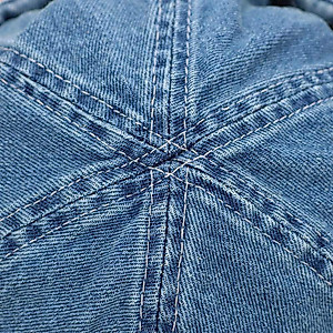 Washed Denim Docker Beanie Hat Adjustable for Men Women Brimless Cuffed Hat Skullcap Watch Cap