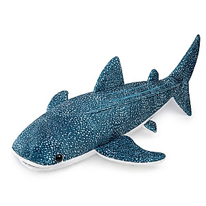 ZHONGXIN MADE Simulation Great Whale Shark Plush Toy - Realistic 20.5" Long Lifelike Blue Texture Whale Shark Stuffed Toys, Super Soft Ocean Sea Creatures Sharks Plush Toy Gift Collection for Kids
