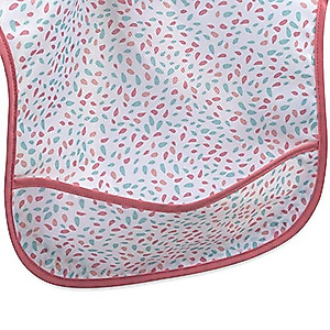 6 Pack Adjustable Waterproof Baby Bibs with Food Catcher Pocket - Pocket Bibs with Snaps for Babies, Toddlers, Infants