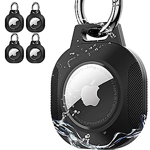 Tieuwant 4-Pack IPX8 Waterproof AirTag Holder Keychain Case