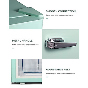 ADT Mini Refrigerator with Handle, 3.2 Cubic Feet Capacity Mini Fridge with Freezer (Mint Green)