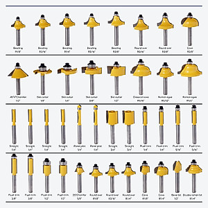 EilxMag 100 Pieces Router Bit Set, Router Bits 1/4 Inch Shank with Aluminum Storage Case Tungsten Carbide Router Bits Kit for Professional Woodworking