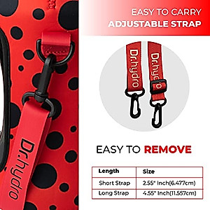 DR.HYDRO 3.2L Water Bottle One Gallon Sleeve Jug Insulated Neoprene Cover Large 108oz Holder with Shoulder Strap for Gym and Workout (Lady Bug)