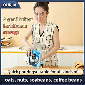 Food Storage Sealing Clips with Pour Spouts, Bag Clips for Food, Kitchen Chip Bag Clips, Plastic Cap Sealer Clips, Great for Kitchen Food Storagec,OURJIA,2pcs (Pink-L&White-s)