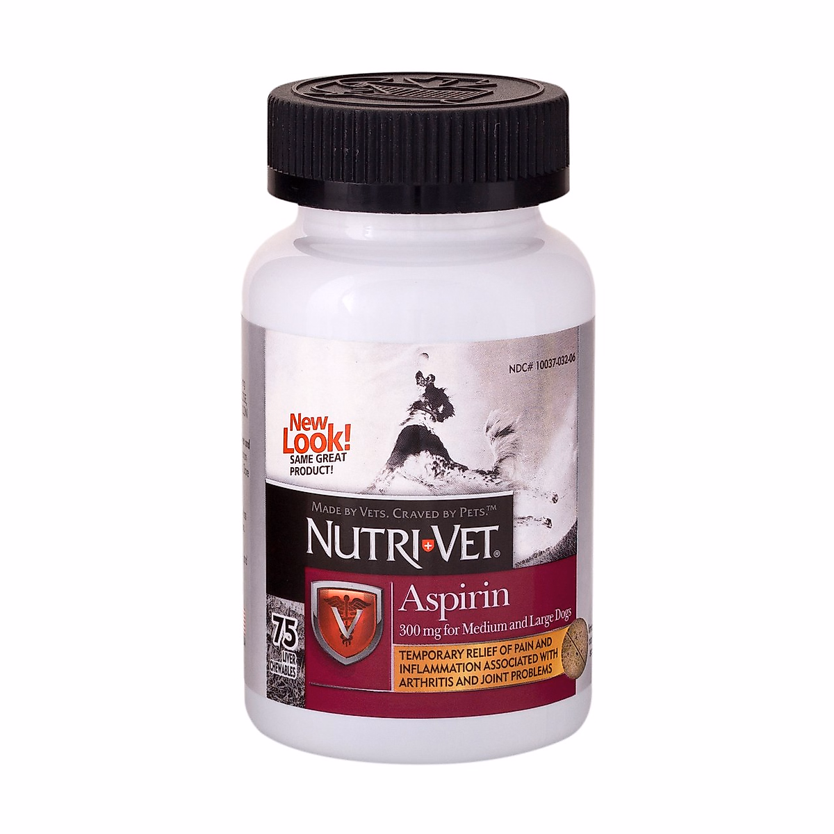 Nutri-Vet Aspirin 300mg Chewables for Medium and Large Dogs, 75ct