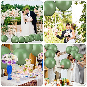 Jenaai 20 Pcs 24 Inch Balloons Large Sage Green Balloons Giant Wedding Olive Green Thick Big Jumbo Eucalyptus Latex Balloons for Birthday Bridal Shower Wedding Party Decorations