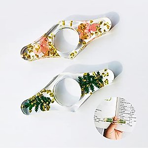 Thumb Book Page Holder Bookmark Dried Flower Resin Book Page Holder Transparent Handmade Personalized Flower Reading Accessories 2 Pcs (zisejia)