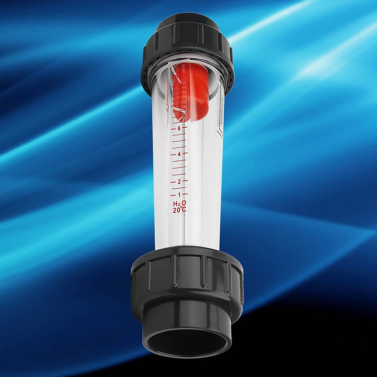 LZS-50（D）Liquid Flowing Rate Gauge 1-10 Tube Type Flowmeter 63mm/2.5in Liquid Flowing Meters Plastic Flat Interface Hydraulic Valve Fittings