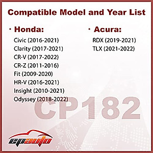 EPAuto CP182 (CF11182) Replacement for Honda Premium Cabin Air Filter includes Activated Carbon