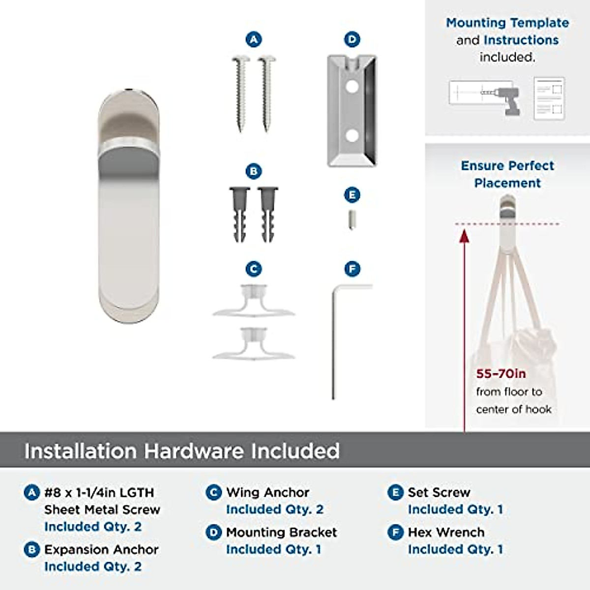 Amerock HBX37012G1026 | Unison Single Prong Decorative Wall Hook | Satin Nickel/Polished Chrome Hook for Coats, Hats, Backpacks, Bags | Hooks for Bathroom, Bedroom, Closet, Entryway