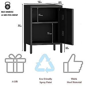 MIOCASA End Table Side Table Metal Nightstand Sofa Bedside Storage Cabinet with Storage Shelf Easy Assembly for Living Room, Bedroom