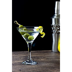 epure Milano Collection 8 Piece Stemmed Martini Glass Set - For Drinking Martinis, Manhattans, Vodka, Gin, and Cocktails (Martini Glass (6 oz))
