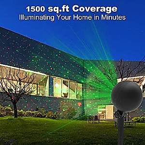 Christmas Lights Projector Laser Light Xmas Spotlight Projectors Waterproof Outdoor Landscape Spotlights for Holiday Halloween Yard Decorations