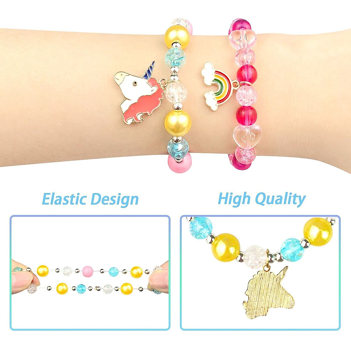 Easter Basket Stuffers for Girls Toddler Teens Prefilled Easter Eggs Fillers with 6 Pack of Beads Bracelet and Ring Inside Easter Gifts Filled Plastic Easter Eggs Stuffers Kids Easter Toys