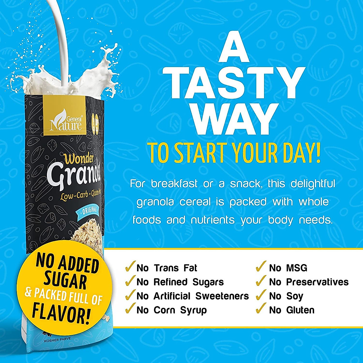 Keto Granola Low Carb - Original Flavor - Keto Cereal Low Carb Cereal - Zero Added Sugar, 3G Net Carbs - Healthy Breakfast Low Carb Keto Nut Granola for Yogurt or Topping - Gluten Free, Vegan & Kosher (Original, 3 Pack)