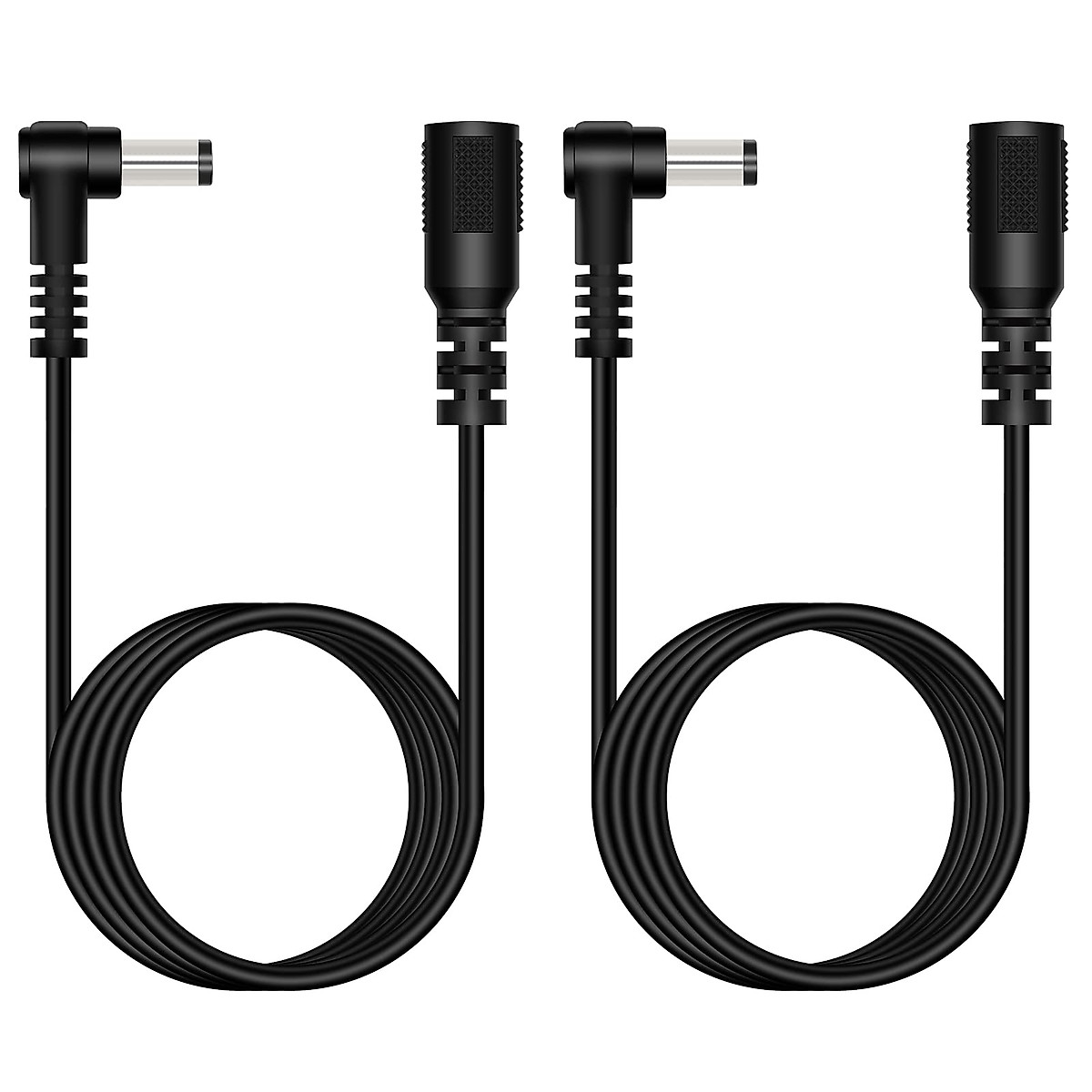 Fancasee 2 Pack 6 ft 5.5mm x 2.1mm DC Power Extension Cable 90 Degree Right Angle L-Shape Male to Female Plug Jack Extension Cord for IP Camera CCTV Security Camera Surveillance LED