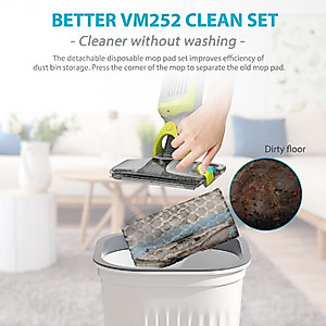 30Pack Split Disposable Replacement Hard Floor Vacuum Vac Mop Pads Refills,Vacmop Replacement Pads For Shark Vacmop VM252 VM205 VM190 VC205,VMP30 Pad Refills,30 Pads Kit with 5 Split Washable Chamber