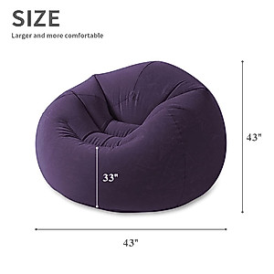 KAERMU Inflatable Deck Chair with Air Pump, Lounger Sofa for Indoor Living Room Bedroom, Chaise Lounges (Blue)