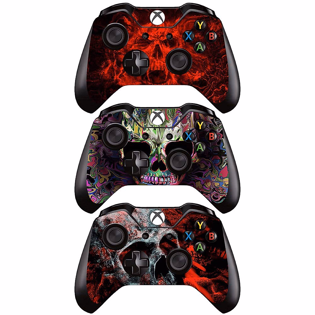 FOTTCZ [3PCS] Vinyl Skin for Xbox One Controller Cover Decal Sticker - 3pcs. Mix Style A
