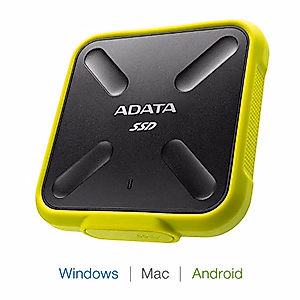 ADATA SD700 3D NAND 512GB Ruggedized Water/Dust/shock Proof External Solid State Drive Yellow (ASD700-512GU31-CYL)
