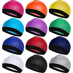 12 Pieces Kids Satin Silky Wave Caps Set Unisex Baby Beanie Cap Elastic Band Skull Caps for Boys Girls Multiple Colors