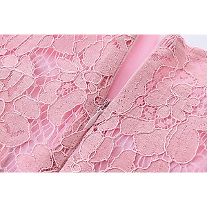 LittleSpring Girls Dresses for Baby Elegent Lace Floral Flare Sleeve Blue Party Wedding Dress for Kids 18 Months