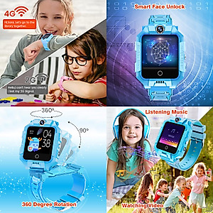 cjc Kids Smart Watches for Boys Girls Ages 3-15, Phone Watch with GPS Tracker SOS 3-Way Call Voice Chat, Educational Toys Smartwatches w SIM Slot 1.4 Touchscreen, Xmas Gift for 3-15 Years Toddler