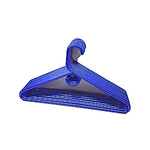 THE UM24 Set of 9 Heavy Duty Tubular Hangers Blue Jumbo Plastic Closet Organization Adult Coat Suit Cloth Hanger