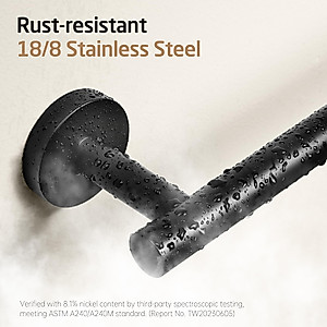 KES Black Toilet Paper Holder, Bathroom Tissue Holder Paper Roll SUS 304 Stainless Steel Wall Mount Matte Black, A2175S12-BK