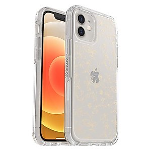 OtterBox iPhone 12 & iPhone 12 Pro Symmetry Series Case - WALLFLOWER (CLEAR/CLEAR WALLFLOWER GRAPHIC), ultra-sleek, wireless charging compatible, raised edges protect camera & screen