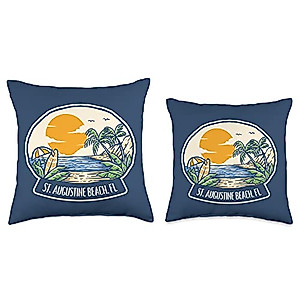 Sunny Florida Beaches St Augustine St Augustine Beach Florida Throw Pillow, 18x18, Multicolor