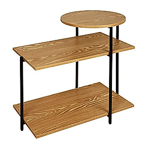 Babion Console Table with 1 Round table, Narrow Console Table Living Room, Entryway Table with 3-Tier Storage Shelves, Sofa Table/Living Room Tables for Couch, Hallway, Kitchen, Foyer