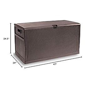 Barton Deck Box 120 Gallon Outdoor Patio Storage Bench Shed Cabinet Container Furniture Pools Yard Tools Porch Backyard